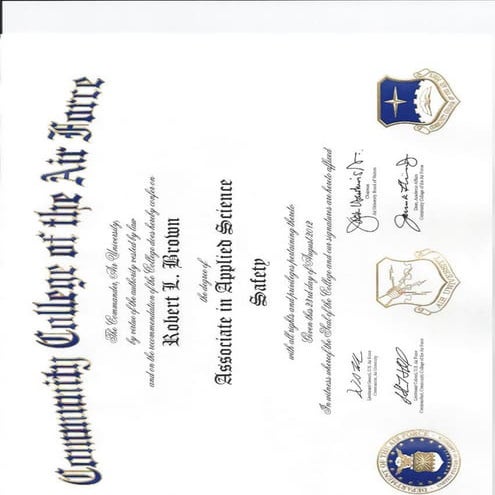 CCAF - Associates Degree - Safety | PDF