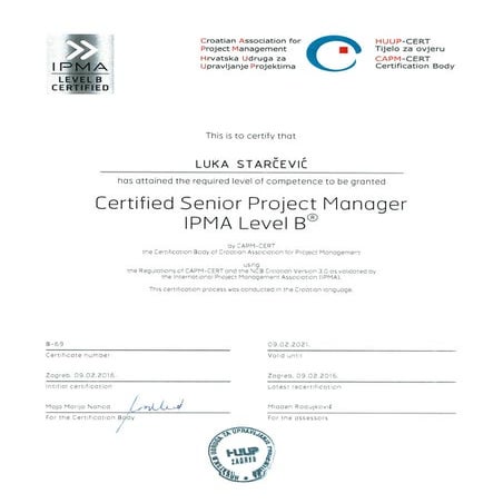 IPMA level B - Luka Starčević | PDF