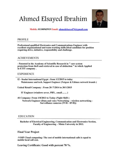 Mohamed elkady network engineer | PDF