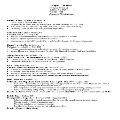 Dwayne Warren Resume | PDF