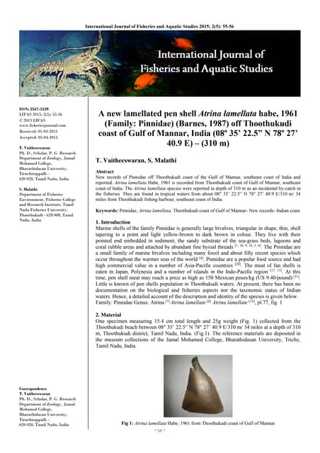 First report of Nereis (Neanthes) virens (Sars) an epitoky polychaete ...