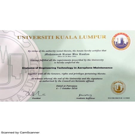 UniKL Diploma | PDF
