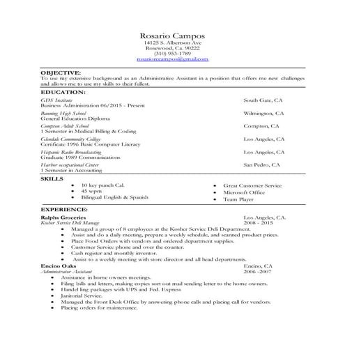 Rosario Campos Resume | DOCX