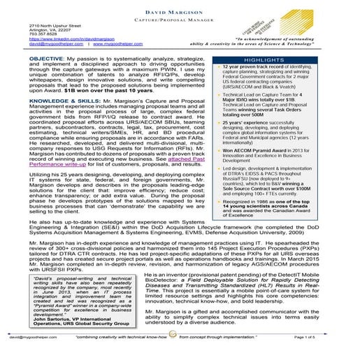 Capture and Proposal Manager (David Margison) | PDF