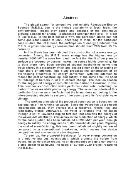 The subjects of a presentation of new developments in the energy field ...