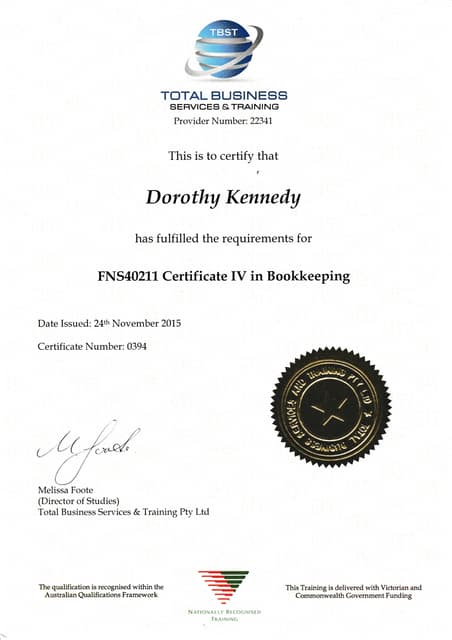 Certificate TAE40110 | PDF