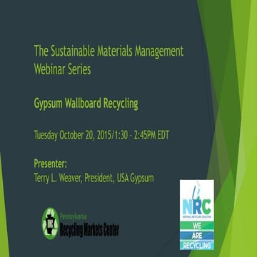 Wallboard Recycling National Recycling Presentation | PPTX