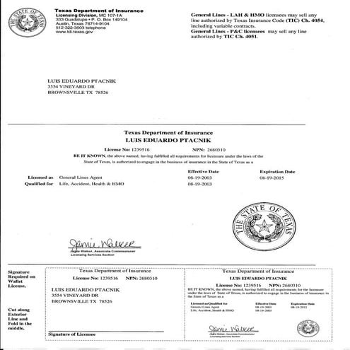 LP INSURANCE LIC. 2015 | PDF