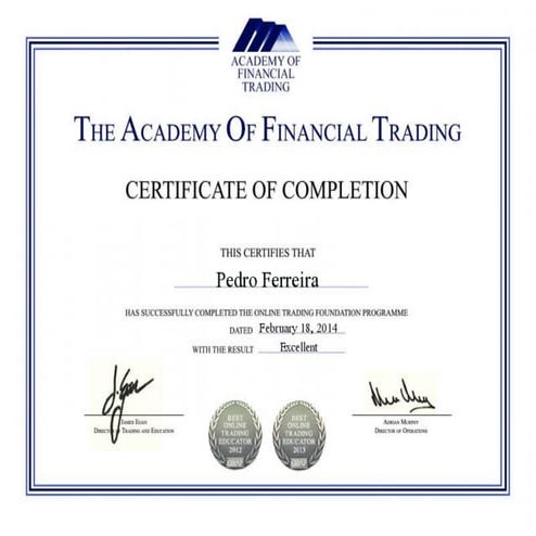 Academy of Financial Trading - Certificate | PDF