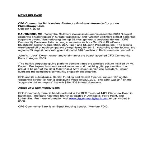 BBJ-Biggest-Givers CFGCB 2013 | PDF