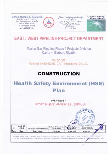 HSE ENGINEERING CERTIFICATE | PDF