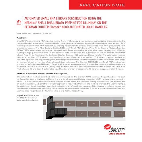 NEBNext Ultra Directional RNA Library Kit for Illumina NGS_Biomek FXP ...