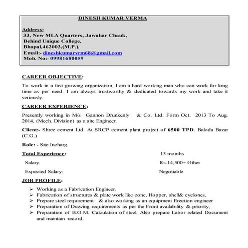 Dinesh resume | DOCX