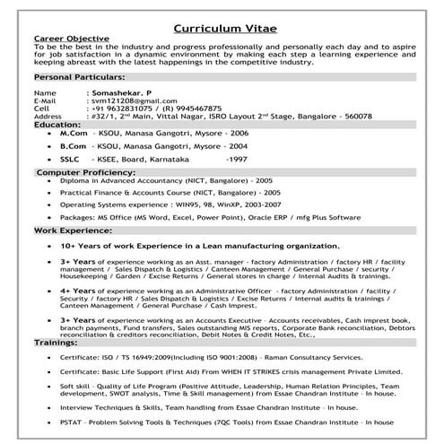 Somashekar Resume 260915 | DOC