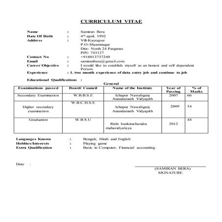 samiran.cv original | PDF