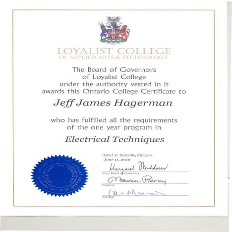 JEFF Electrical Certificate | PDF