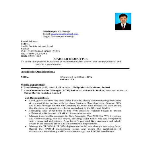 Hafiz Naseem Abbas CV | DOC