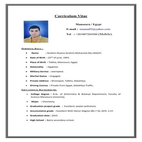 Cv abdelrahman ibrahim | PDF