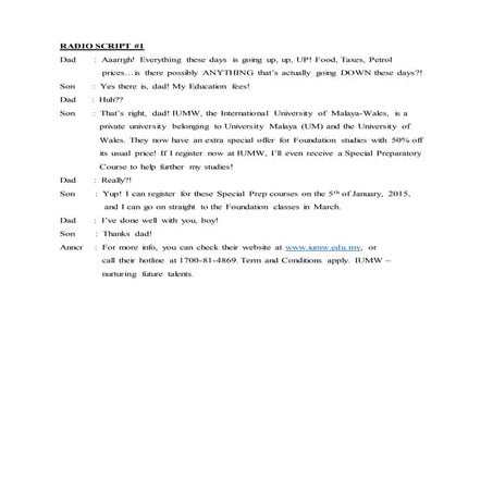 Radio Script (2) | Pdf