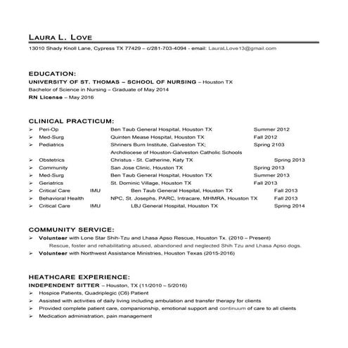 Laura Love Resume Grad BSN | DOC