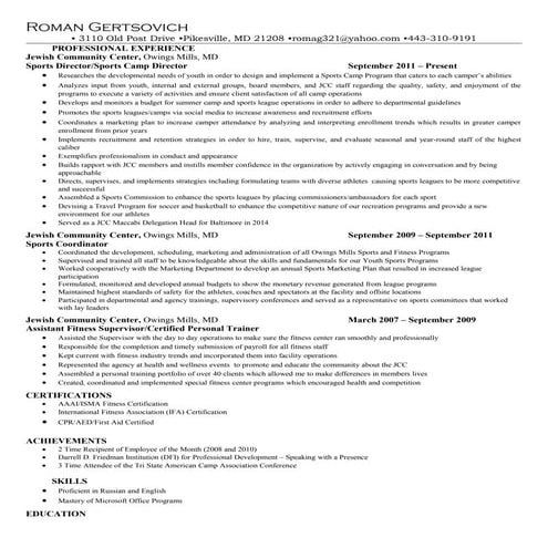 Roman Gertsovich Resume 2015 | DOC