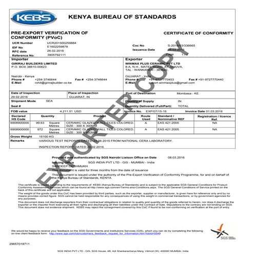 SGS Certificate | PDF