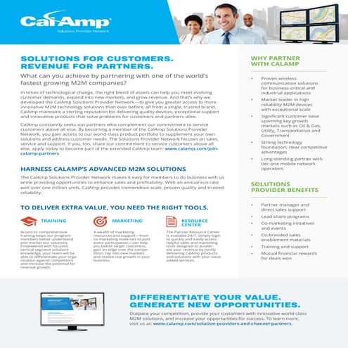 CalAmp Solutions Provider Network | PDF