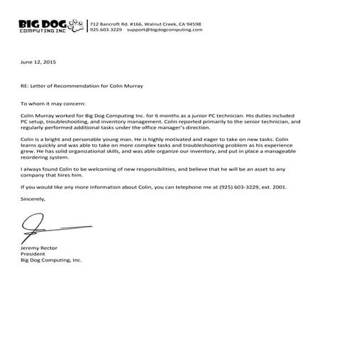 Big Dog Computing - Jeremy Rector | PDF