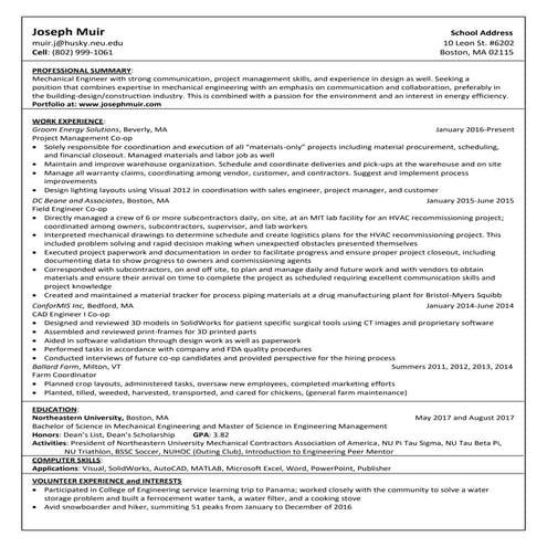 Joseph Muir Resume | PDF