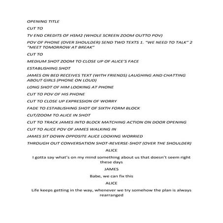 Script for Preliminary Task (Final Draft) - The Break Up | DOCX