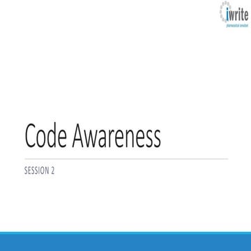 Code Awareness Session 2 | PPT
