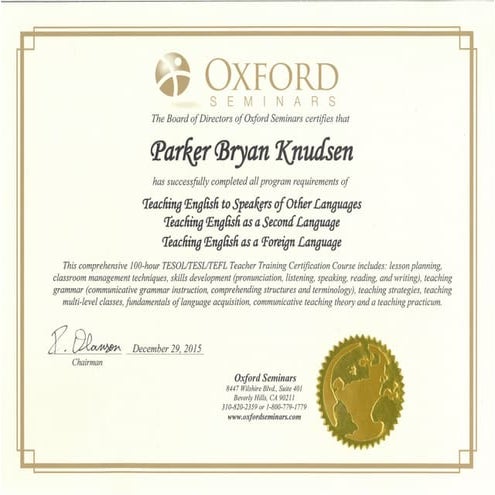 Oxford Certification | PDF