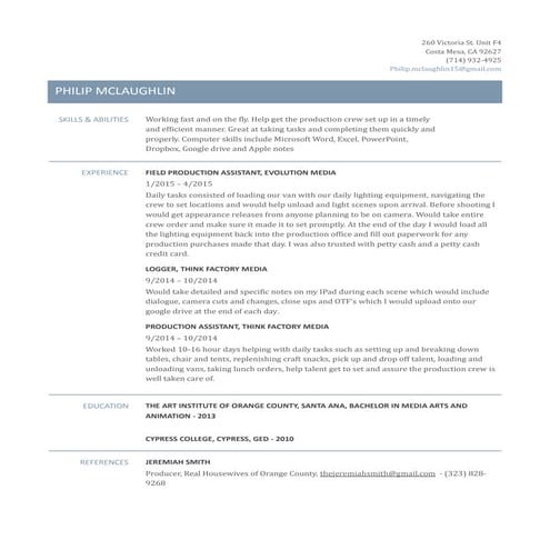 Philip McLaughlin's Resume | PDF