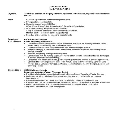 RESUME-Debbie Flint 011217 | PDF
