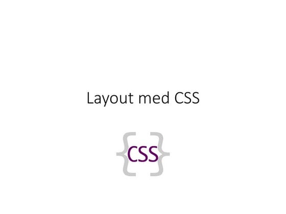 Positionering i Css | PPT