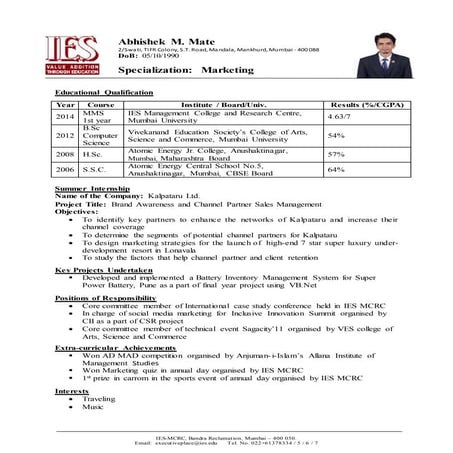 Format - Student Bio-data 2014 | DOCX