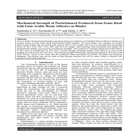 Mechanical Strength of Particleboard Produced from Fonio Husk with Gum ...