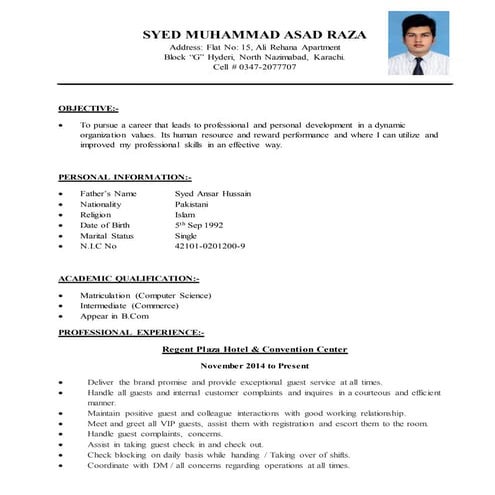 SYED MUHAMMAD ASAD RAZA (cv) (1) | DOCX