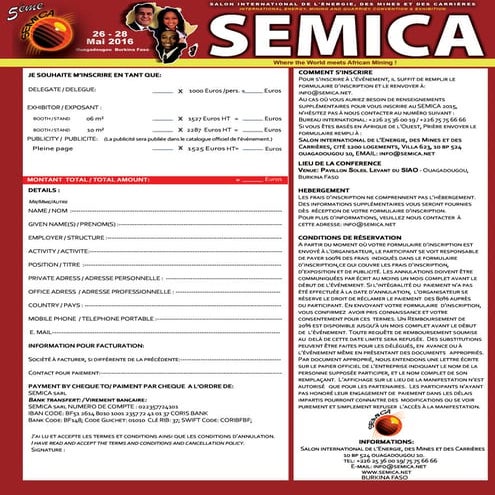 FICHE D'INSCRIPTION SEMICA FINALE copy | PDF