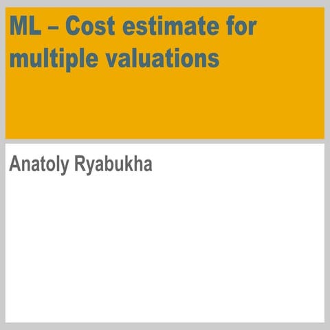 ML - Cost estimate example for multiple valuations | PDF