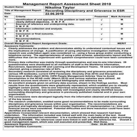 CIPD - Management Report Proposal (Final) | DOC