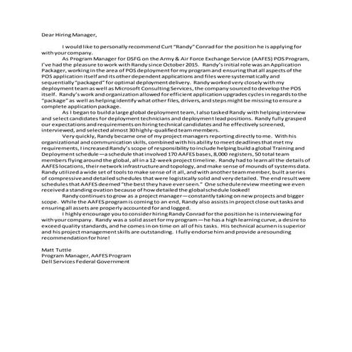 Kent Hotchkiss - Letter of Recommendation. | DOCX