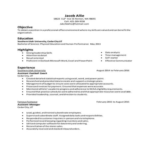Hannah Sumner Resume | PDF
