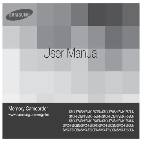Samsung Digital Camcorder F50 User Manual | PDF