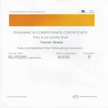 SAMA and Compliance Cert. | PDF