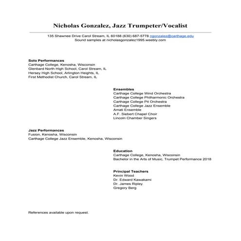 Performance Resume | PDF