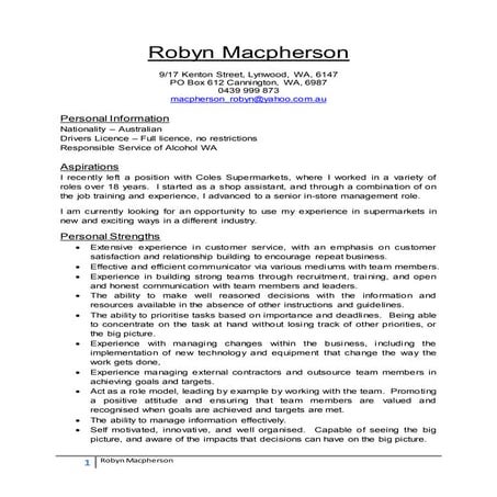 Robyn Macpherson resume | PDF