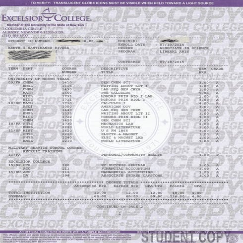 Kenth's Excelsior College Transcript.PDF