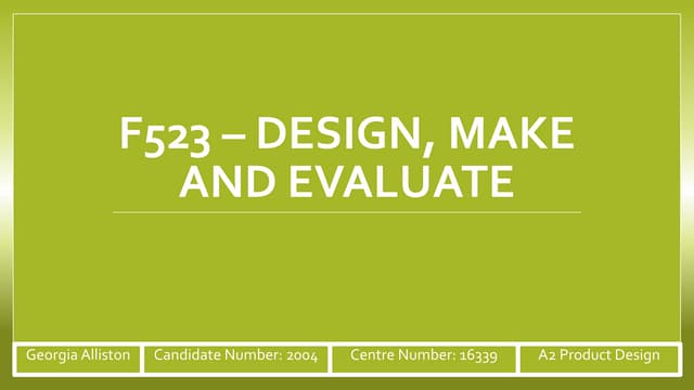 Final IGCSE DT coursework | PPTX