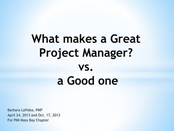 Certificate Great Project Leadership, Five Essentials | PPT